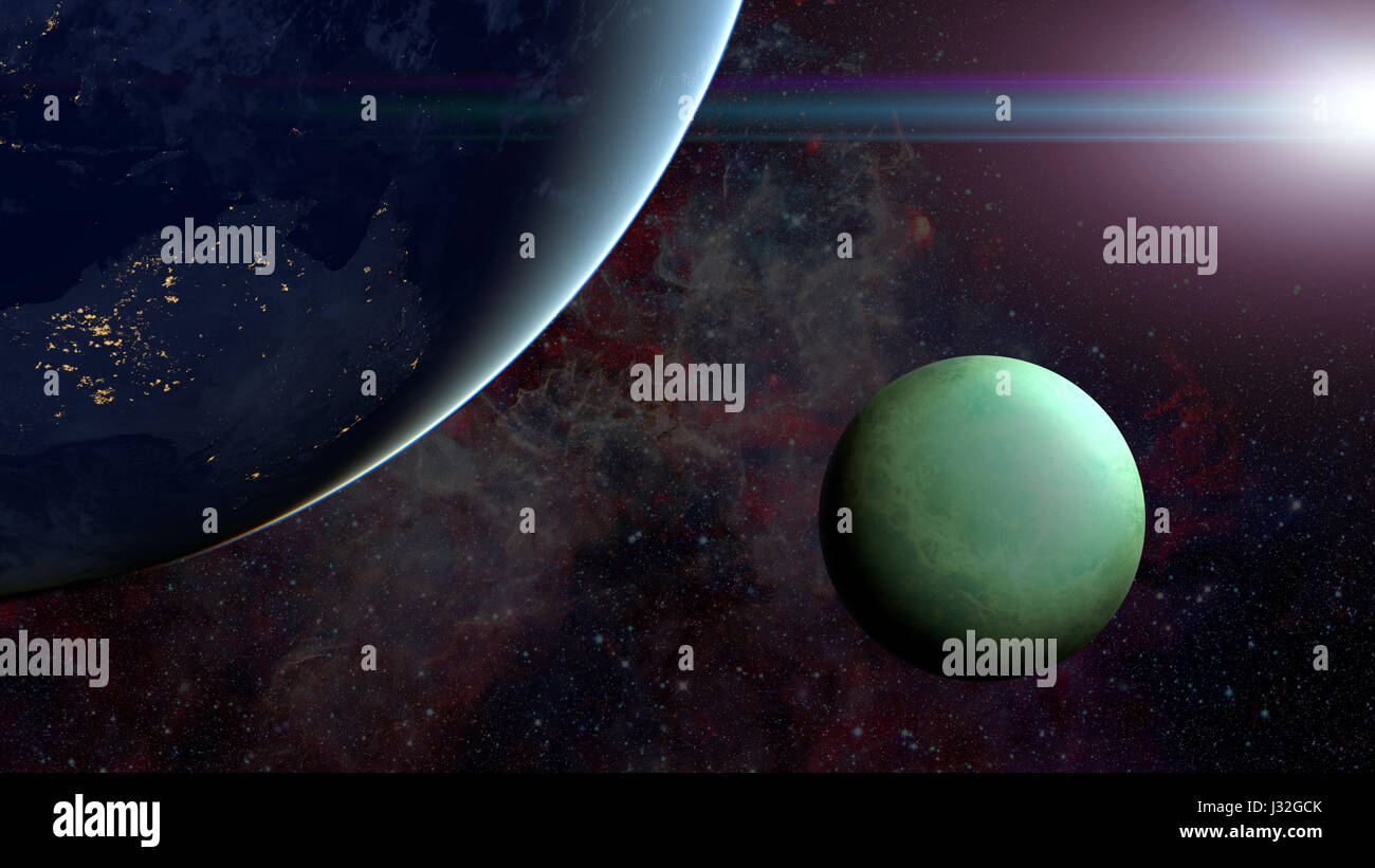 Solar System - Uranus. Science background. Elements of this image ...
