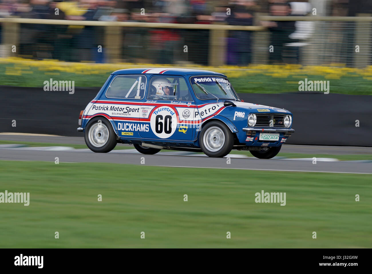 Nick Swift at speed in the giant killing Mini 1275GT at the 75th ...