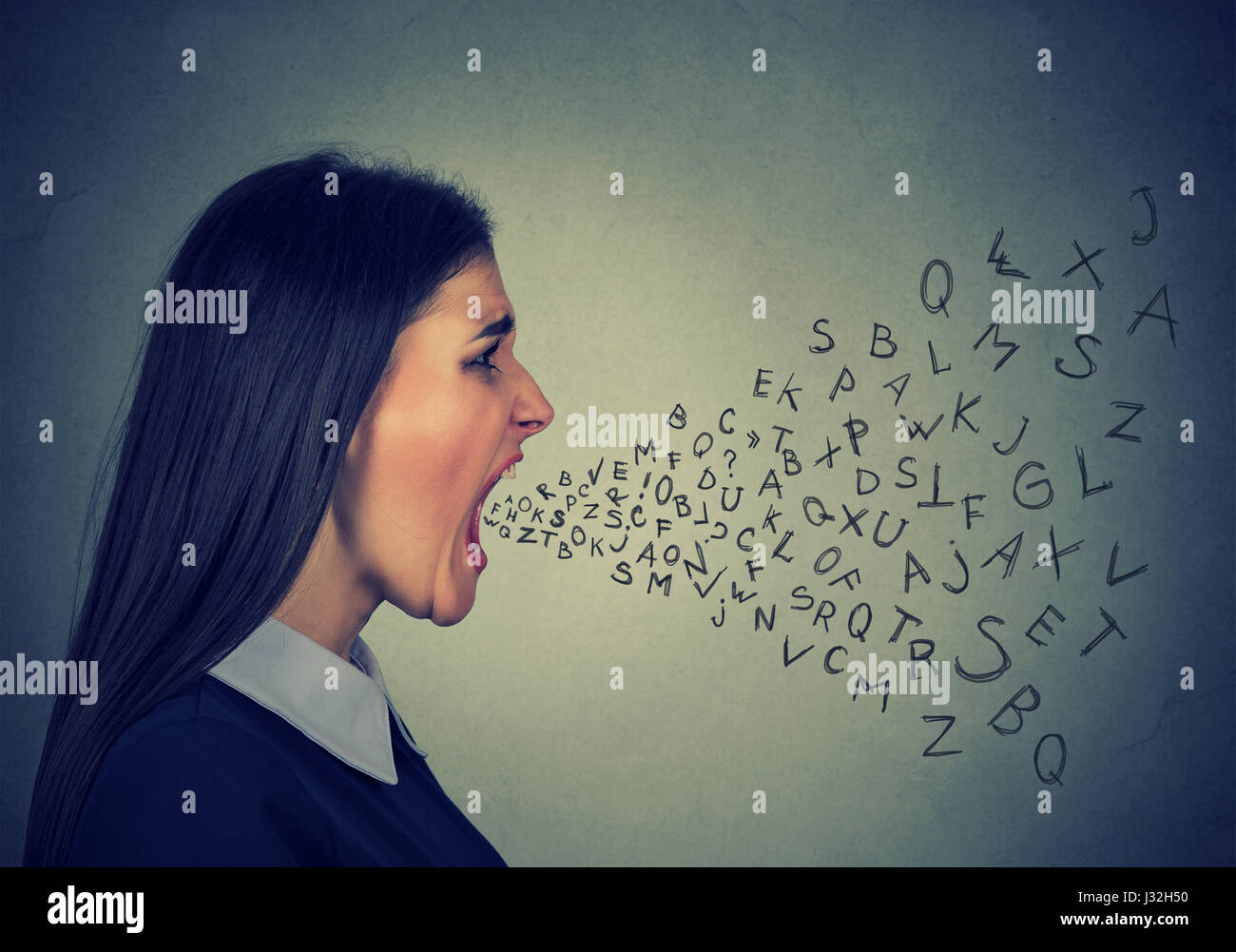 Woman Screaming Profile