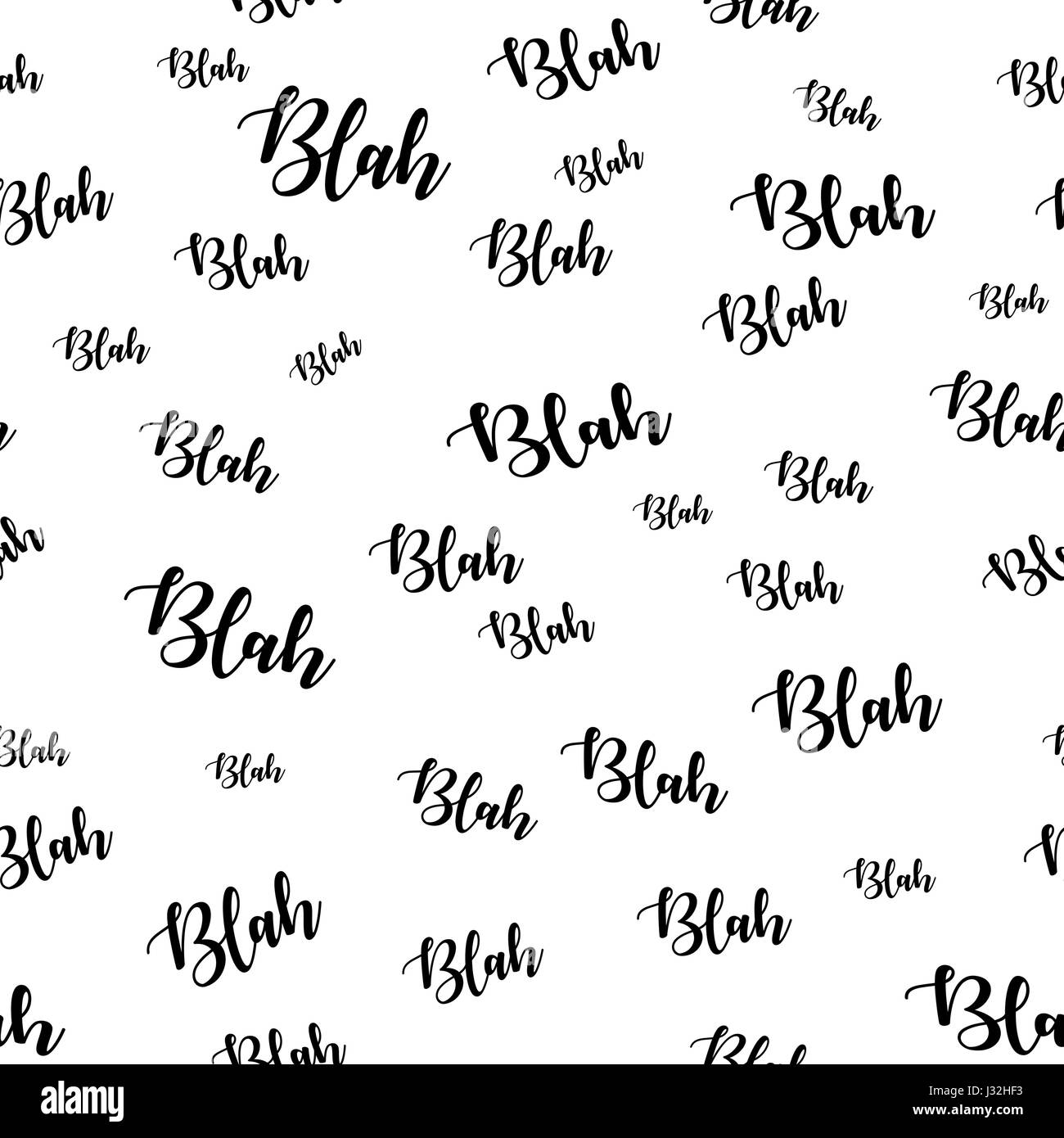Blah blah blah word seamless pattern. Vector illustration. Nonsense ...