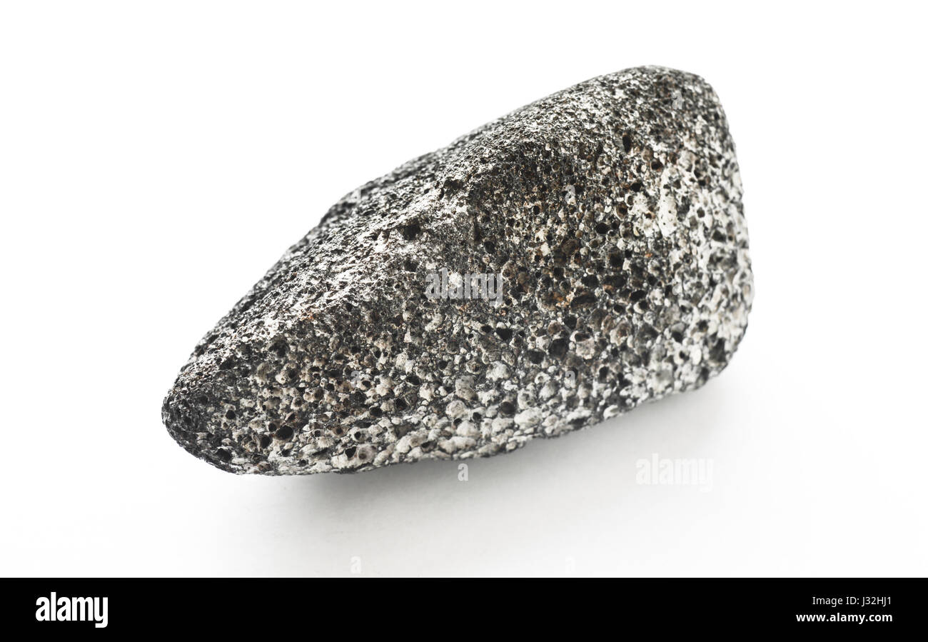 amphibolite black stone isolated on white Stock Photo - Alamy