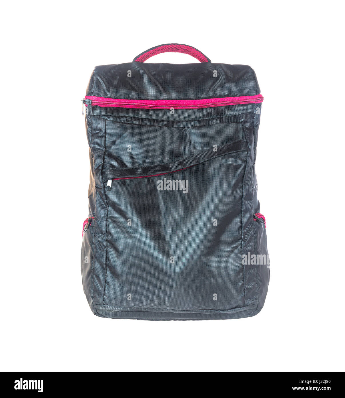 Black backpack isolated on white background Stock Photo - Alamy