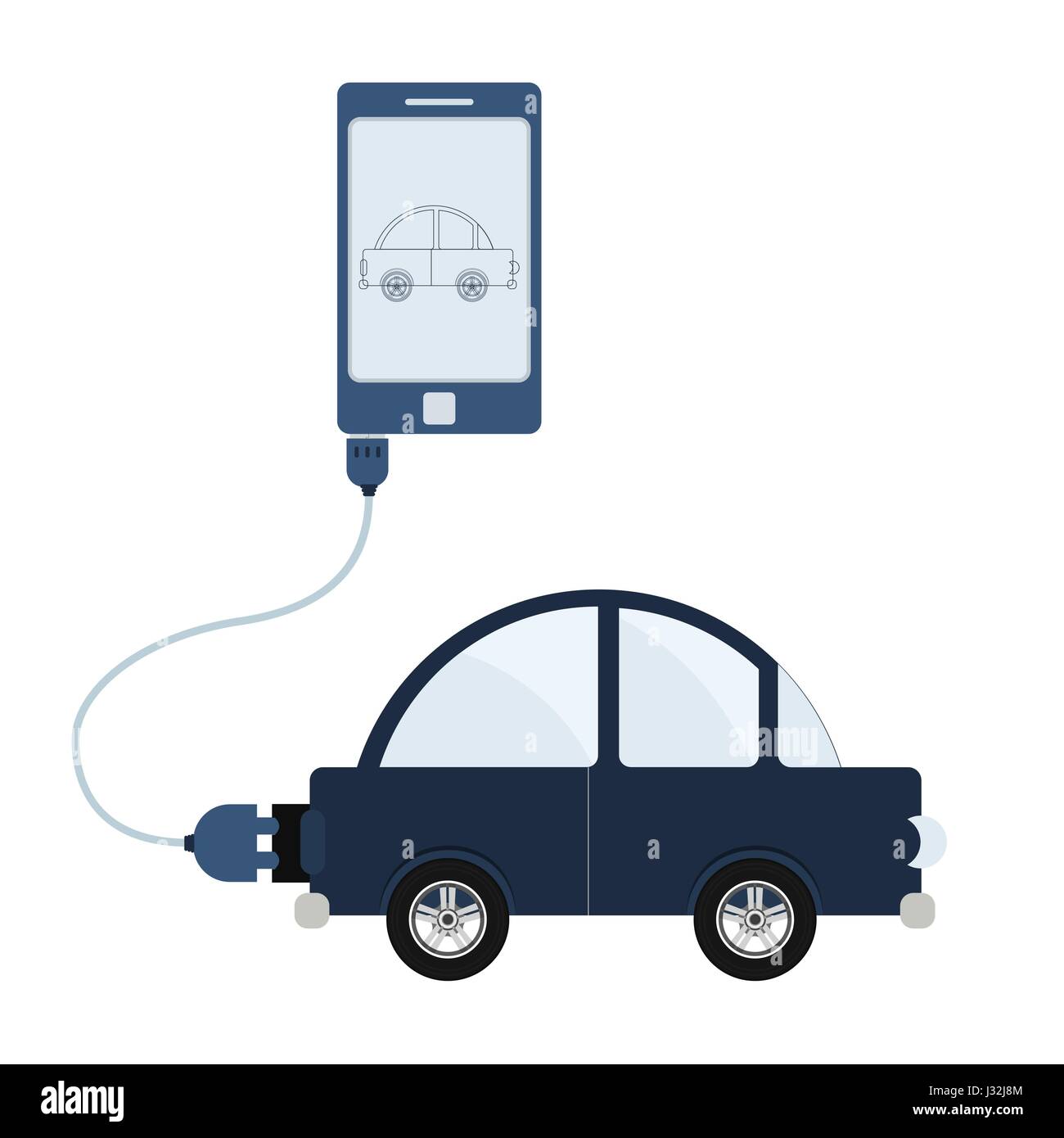 Connected car concept Stock Vector Images - Alamy