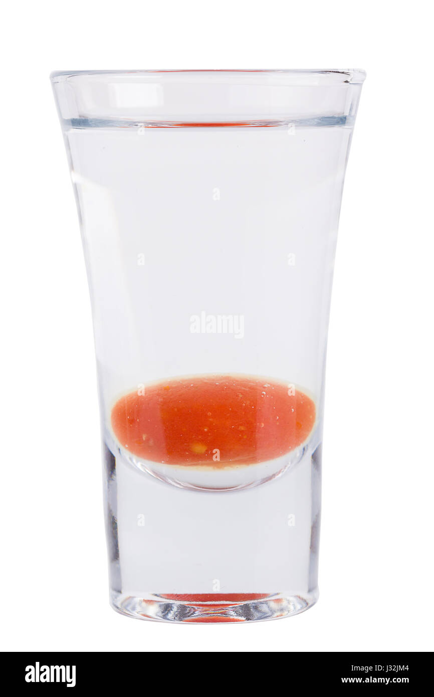 Shot. Alcoholic drink on a white background, isolated Stock Photo - Alamy