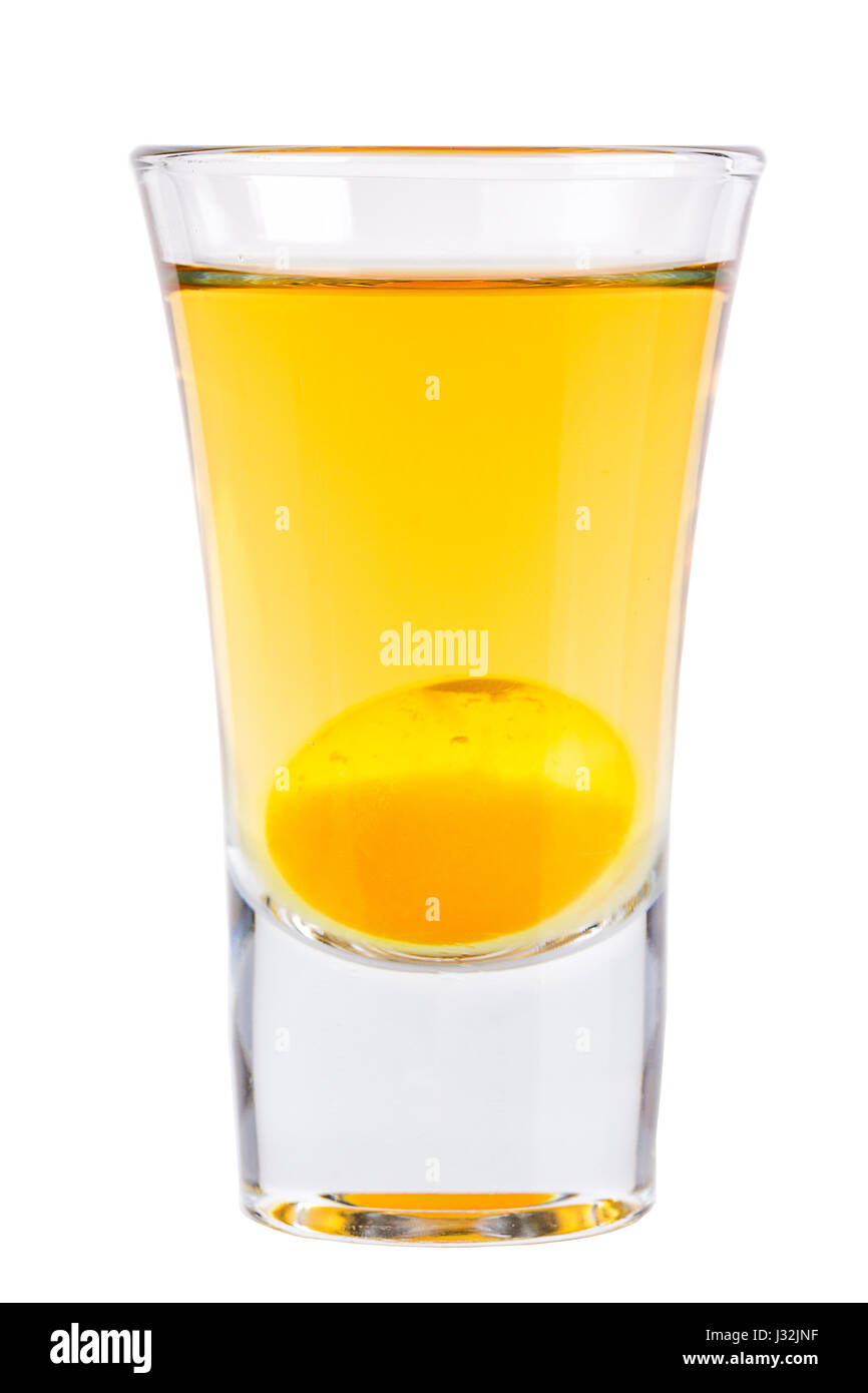 Shot. Alcoholic drink on a white background, isolated Stock Photo - Alamy