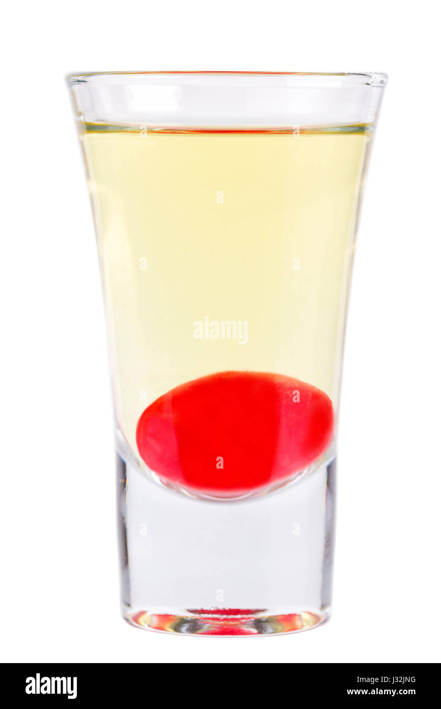 Shot. Alcoholic drink on a white background, isolated Stock Photo - Alamy