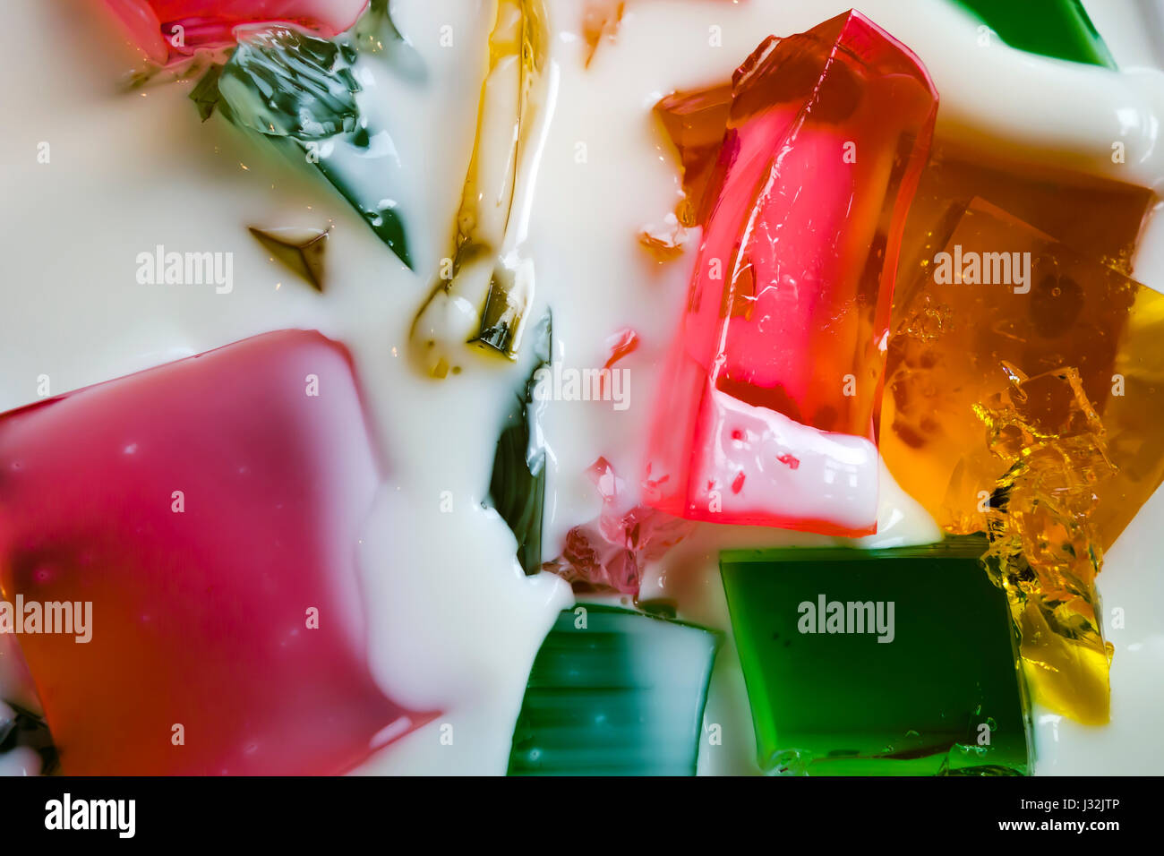 Colorful transparent dietary sweet jelly of gelatin and natural food ...