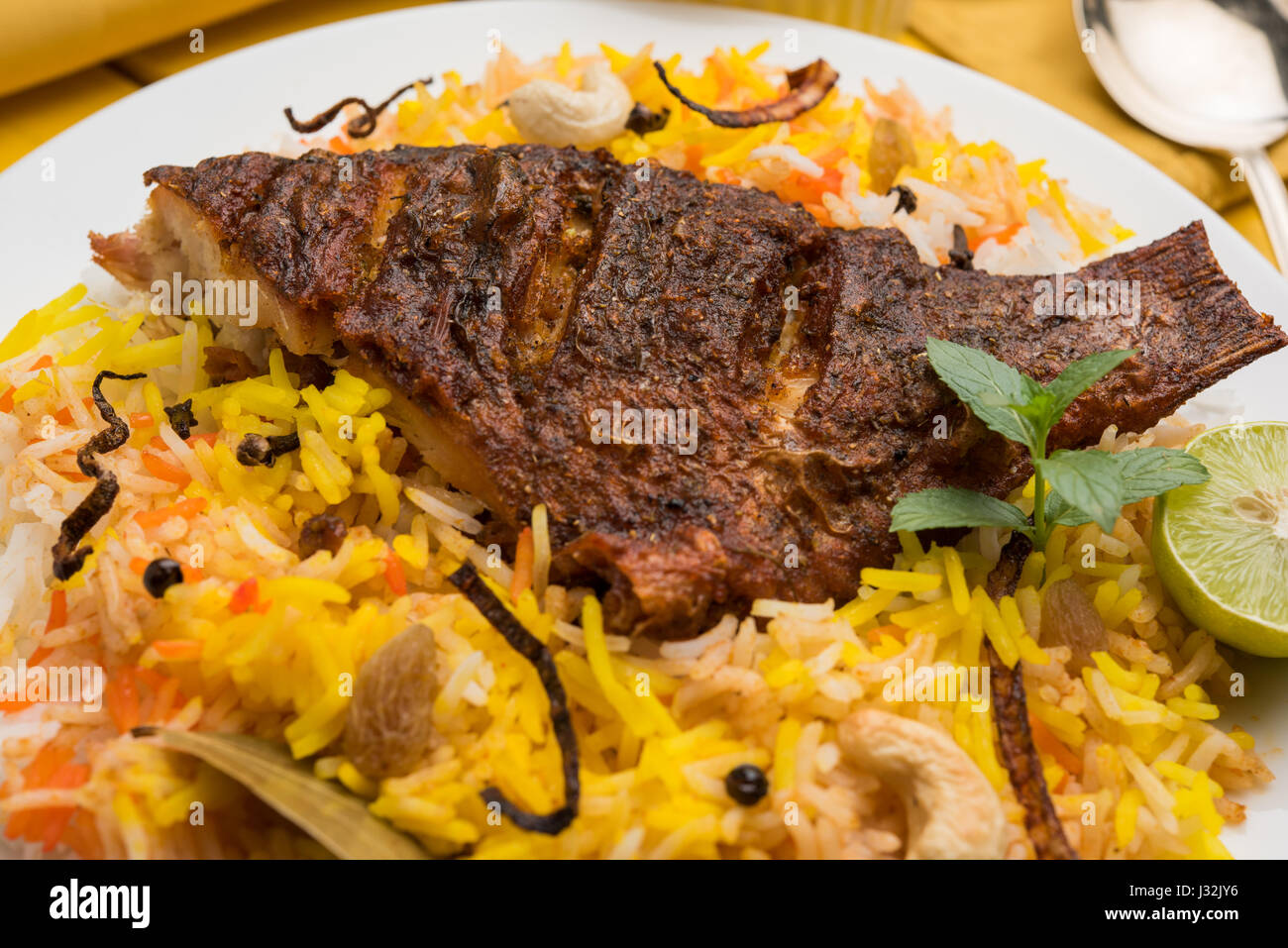 Fish Biryani or fish Rice - Popular Indian non-vegetarian recipe made ...
