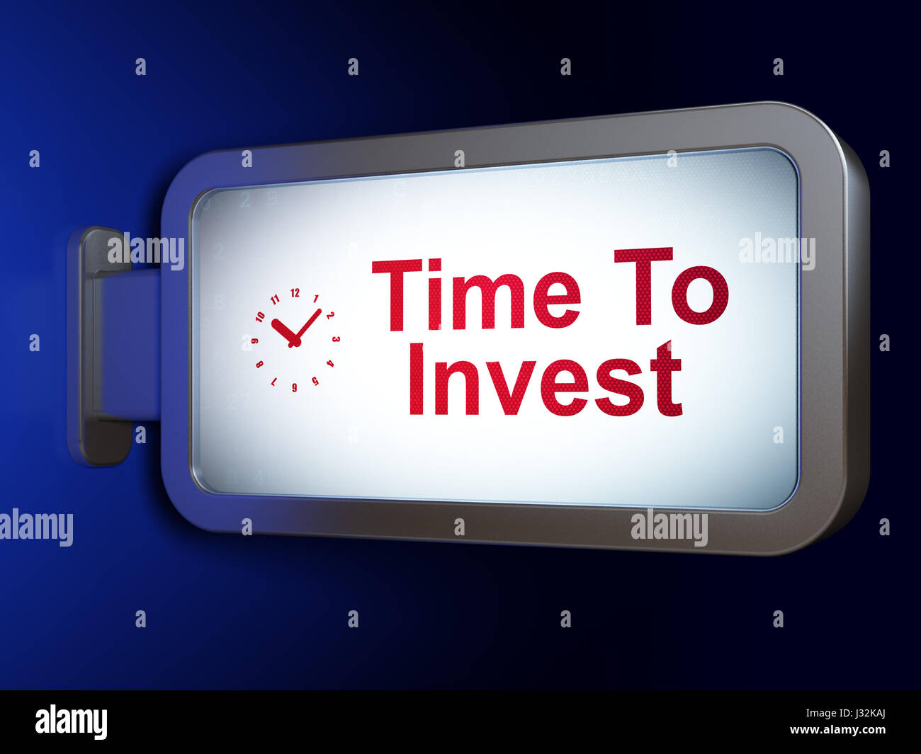 Time concept: Time To Invest and Clock on billboard background Stock ...