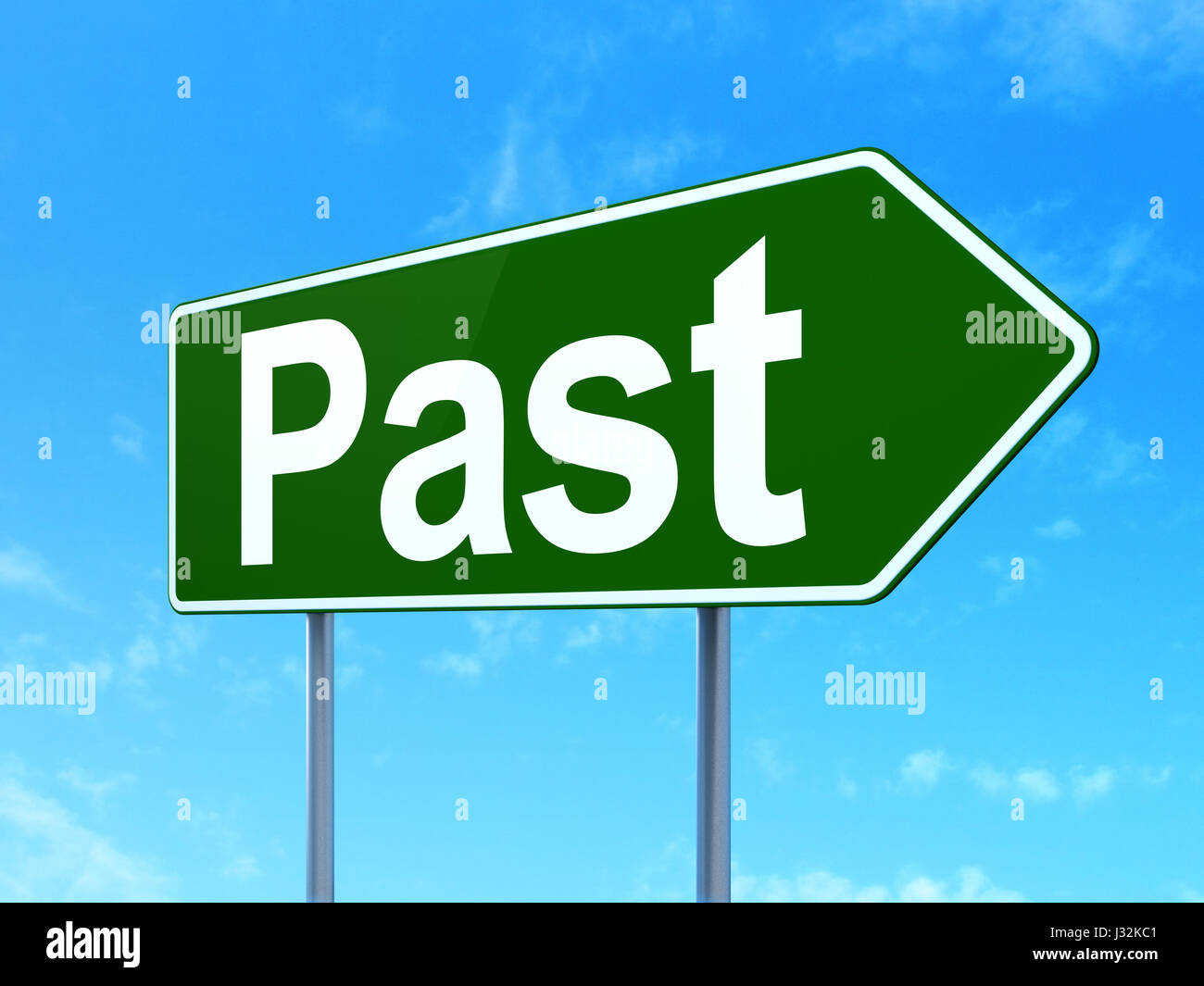 Time concept: Past on road sign background Stock Photo - Alamy