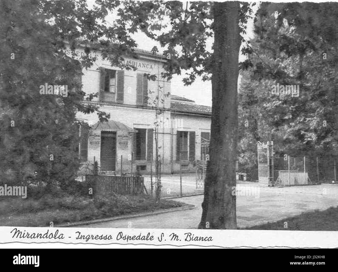 A representation of the entrance to the Santa Maria Bianca Hospital in ...