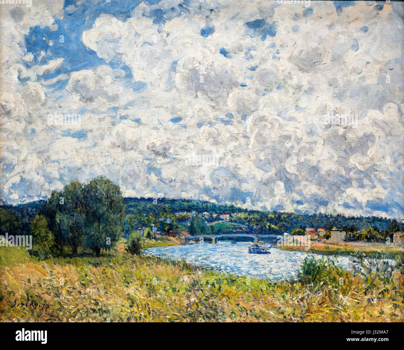 Alfred Sisley. Painting entitled "La Seine a Suresnes" by Alfred Sisley ...