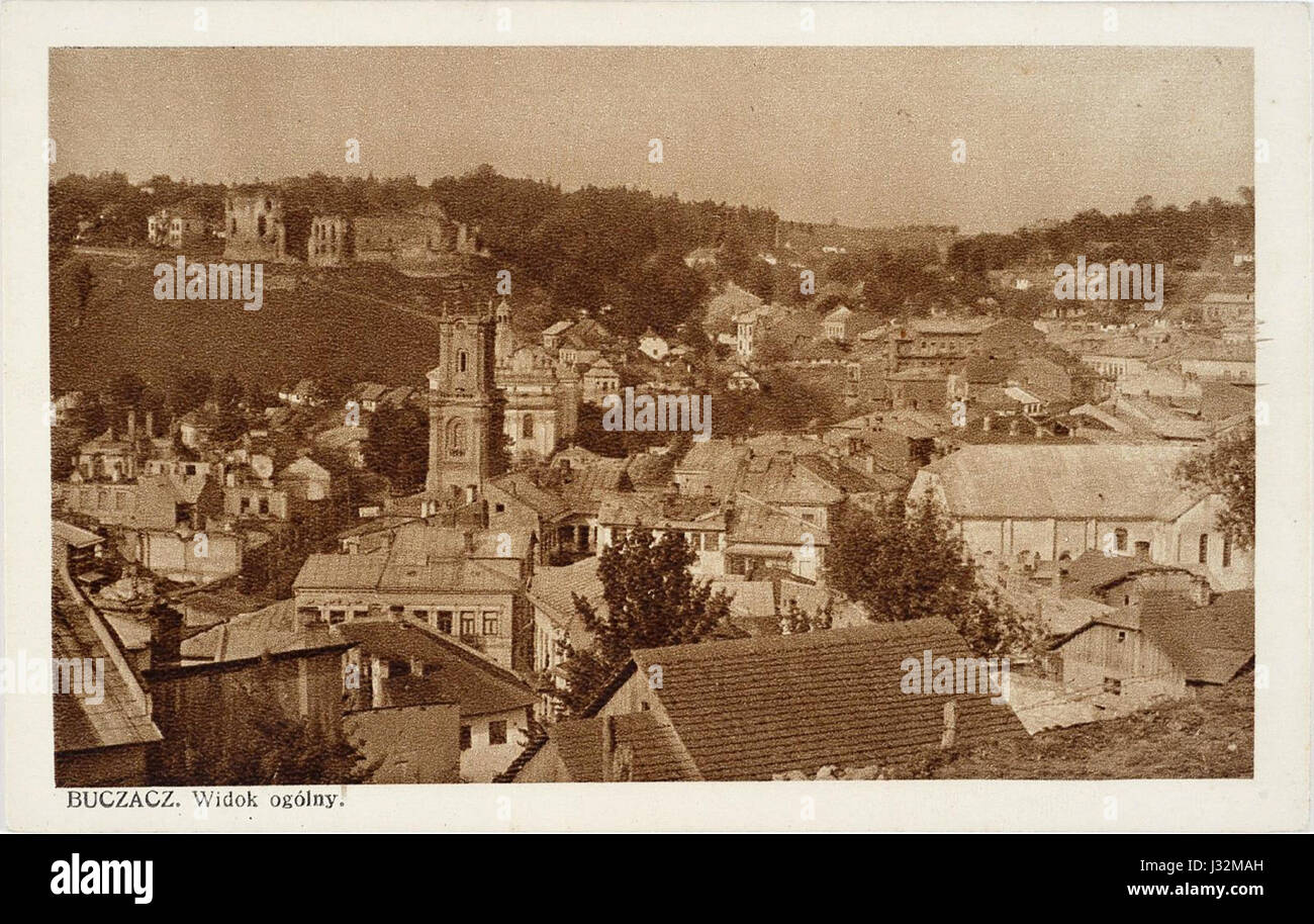 The view of Buczacz, as depicted here, showcases the Great Synagogue ...