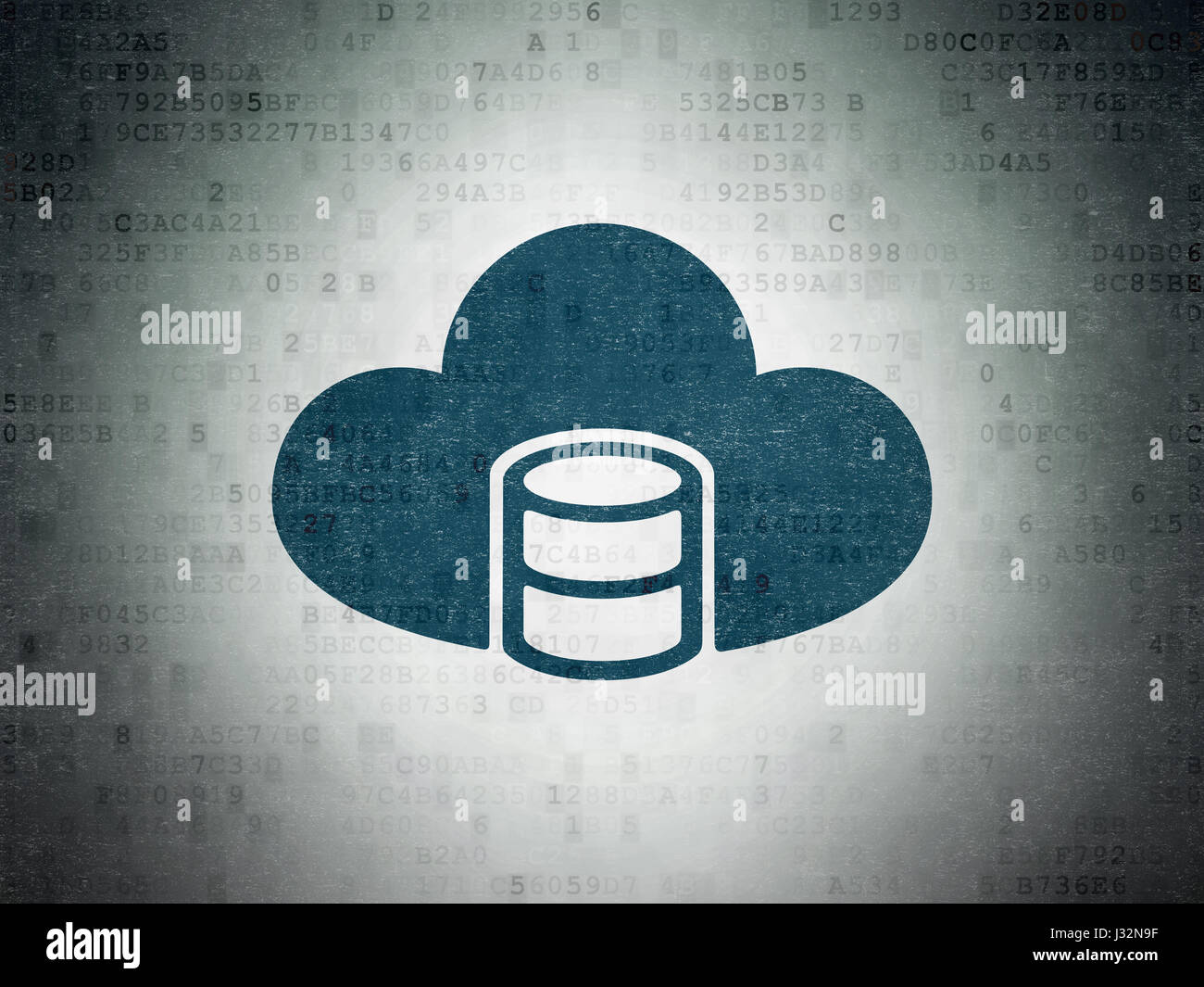 Software concept: Database With Cloud on Digital Data Paper background ...