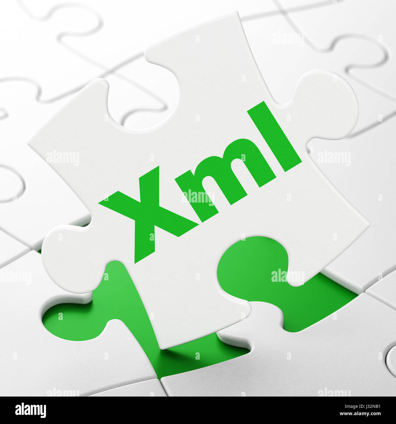 Database concept: Xml on puzzle background Stock Photo - Alamy