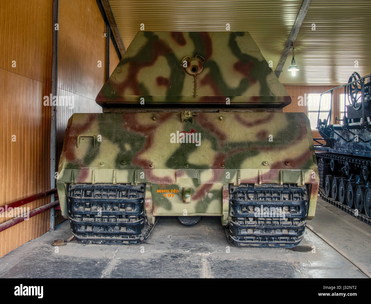 Rear view of the German WWII super-heavy tank Panzerkampfwagen VIII ...