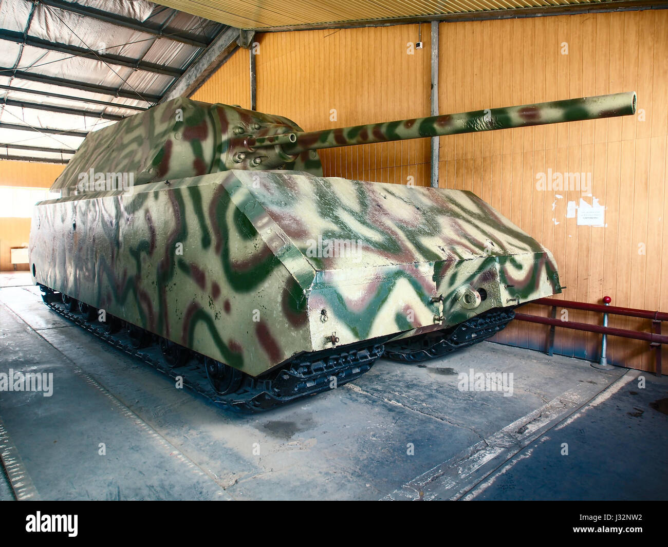 A photograph of the Pz.Kpfw VIII Maus tank on display at the Kubinka ...