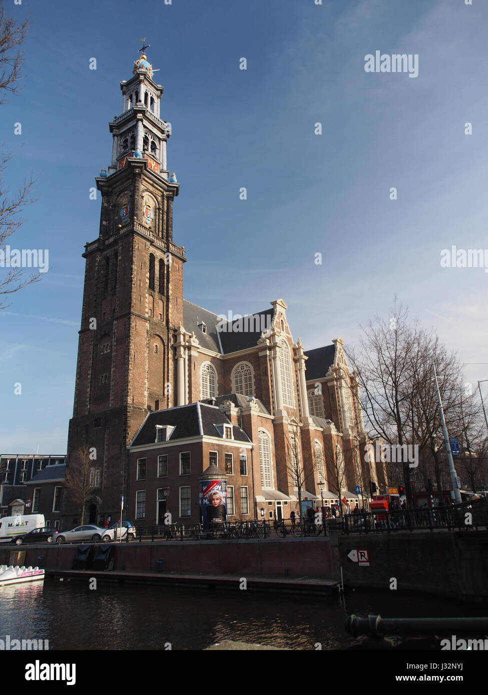 A view of the Westerkerk and its iconic Westertoren in Amsterdam, a ...