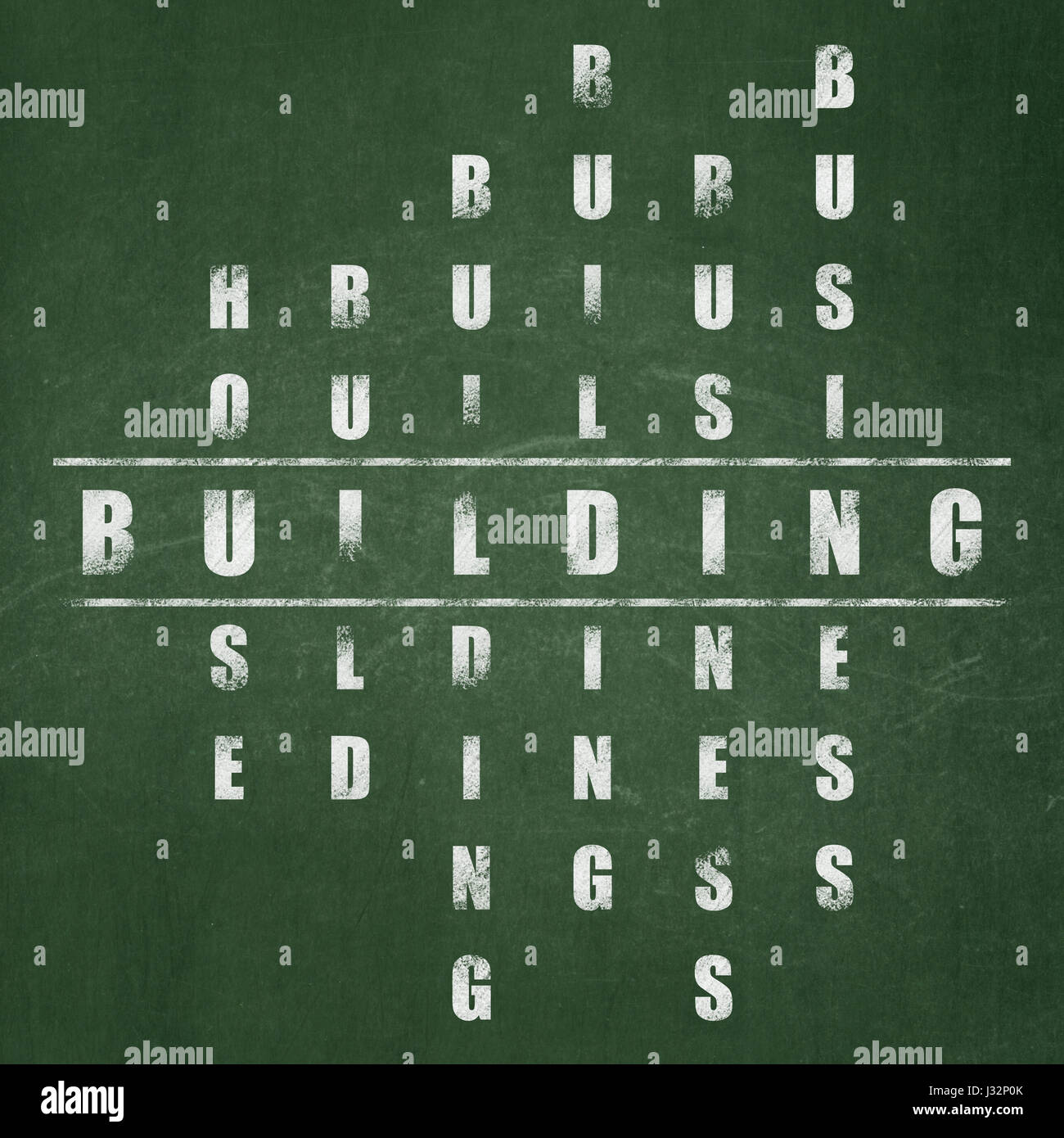 Constructing concept: Building in Crossword Puzzle Stock Photo - Alamy