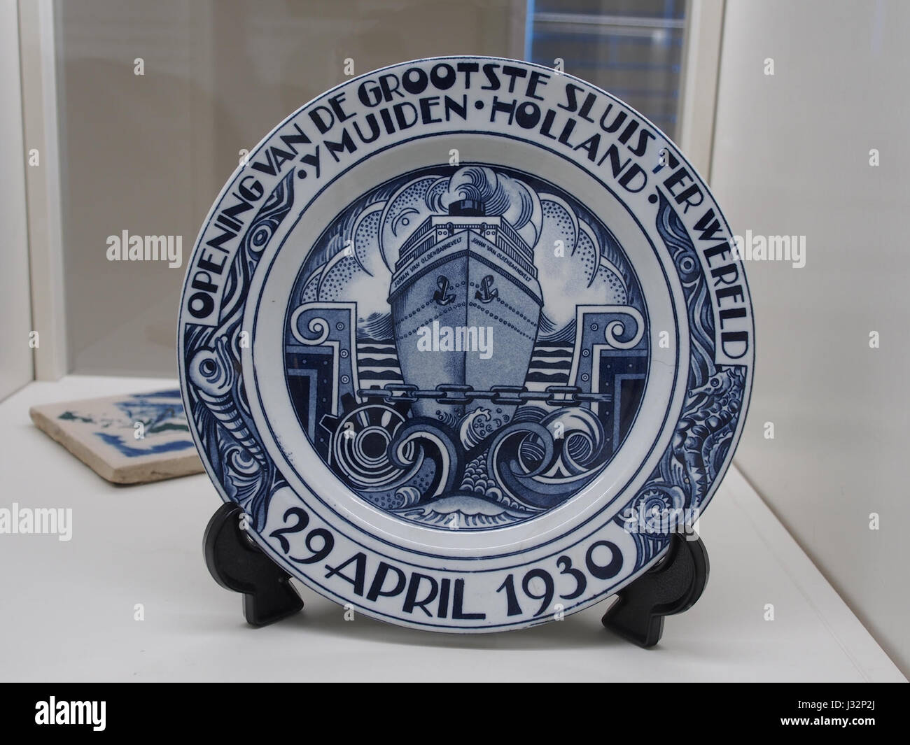 The memorial plaque at Museum Het Schip commemorates the opening of the ...