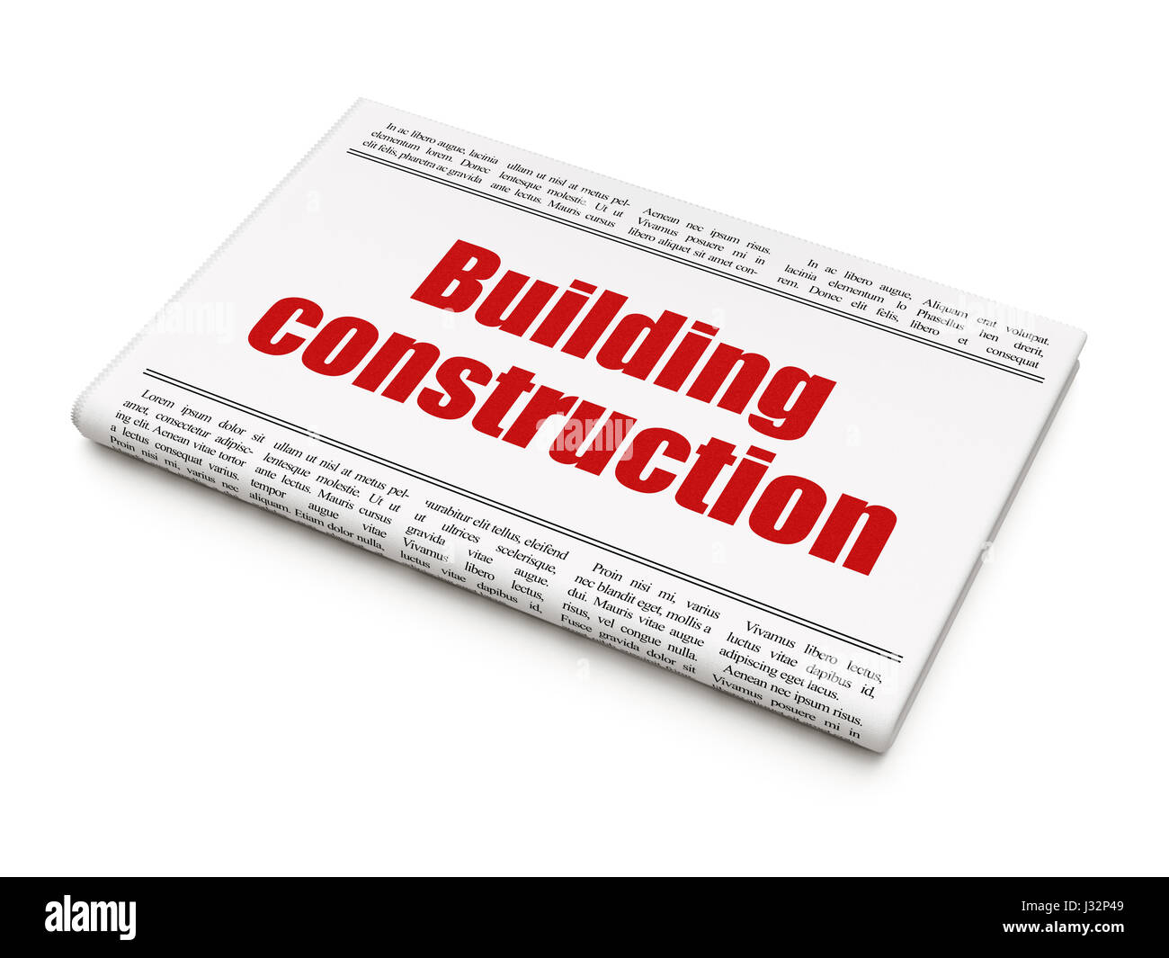 Construction concept newspaper headline building hi-res stock ...