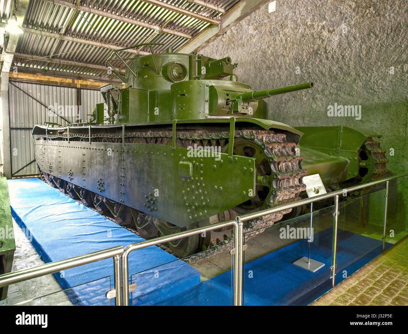 The T-35A, a Soviet heavy tank from the pre-World War II era, is ...