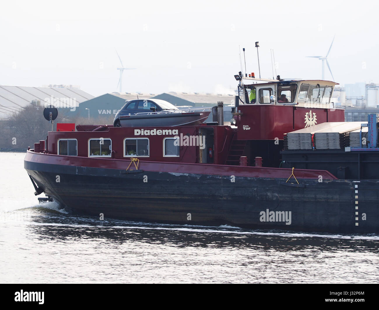 The Diadema, a 1970 ship with ENI 02315835, is shown navigating the ...