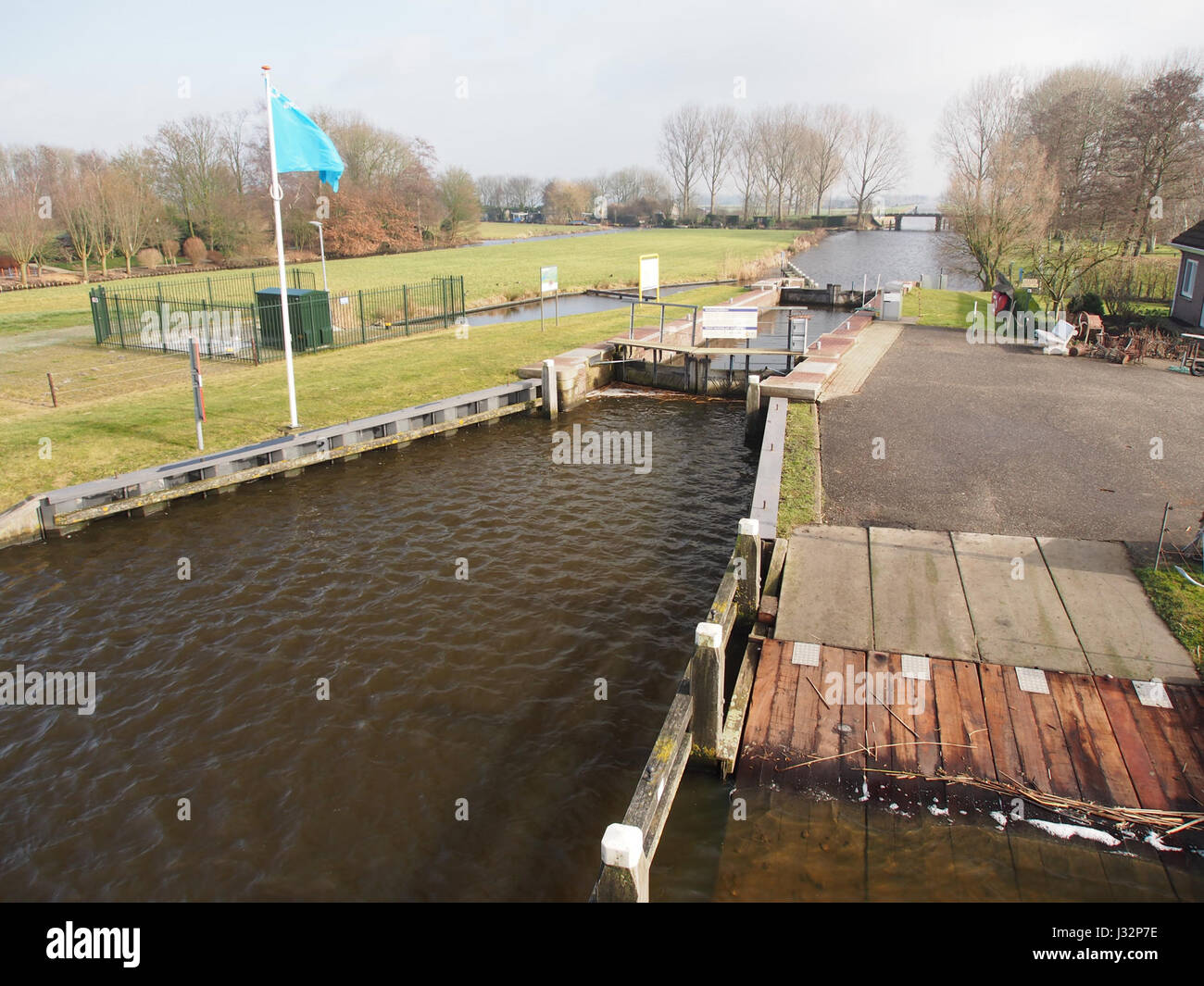 This image shows the Pondskoekersluis, a lock structure in the ...
