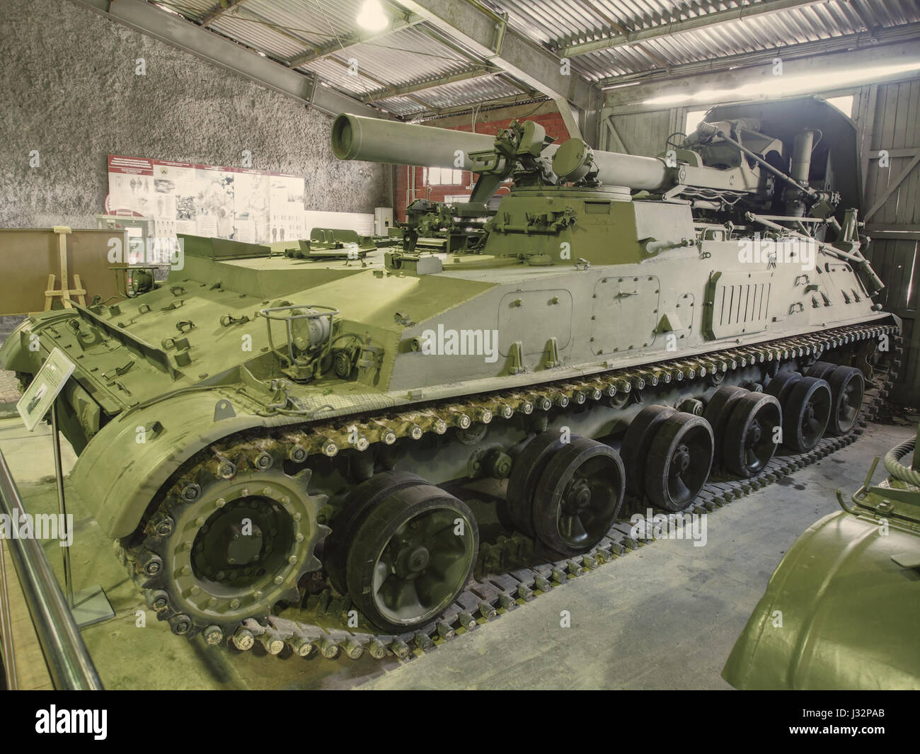 This image appears to show military vehicles at the Kubinka Tank Museum ...