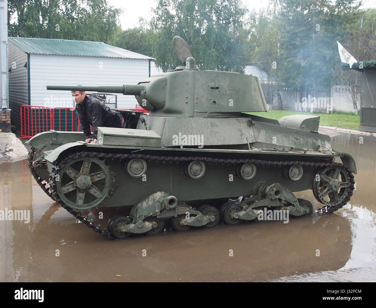 The T-26 is a Soviet light tank from the 1930s, displayed at the ...
