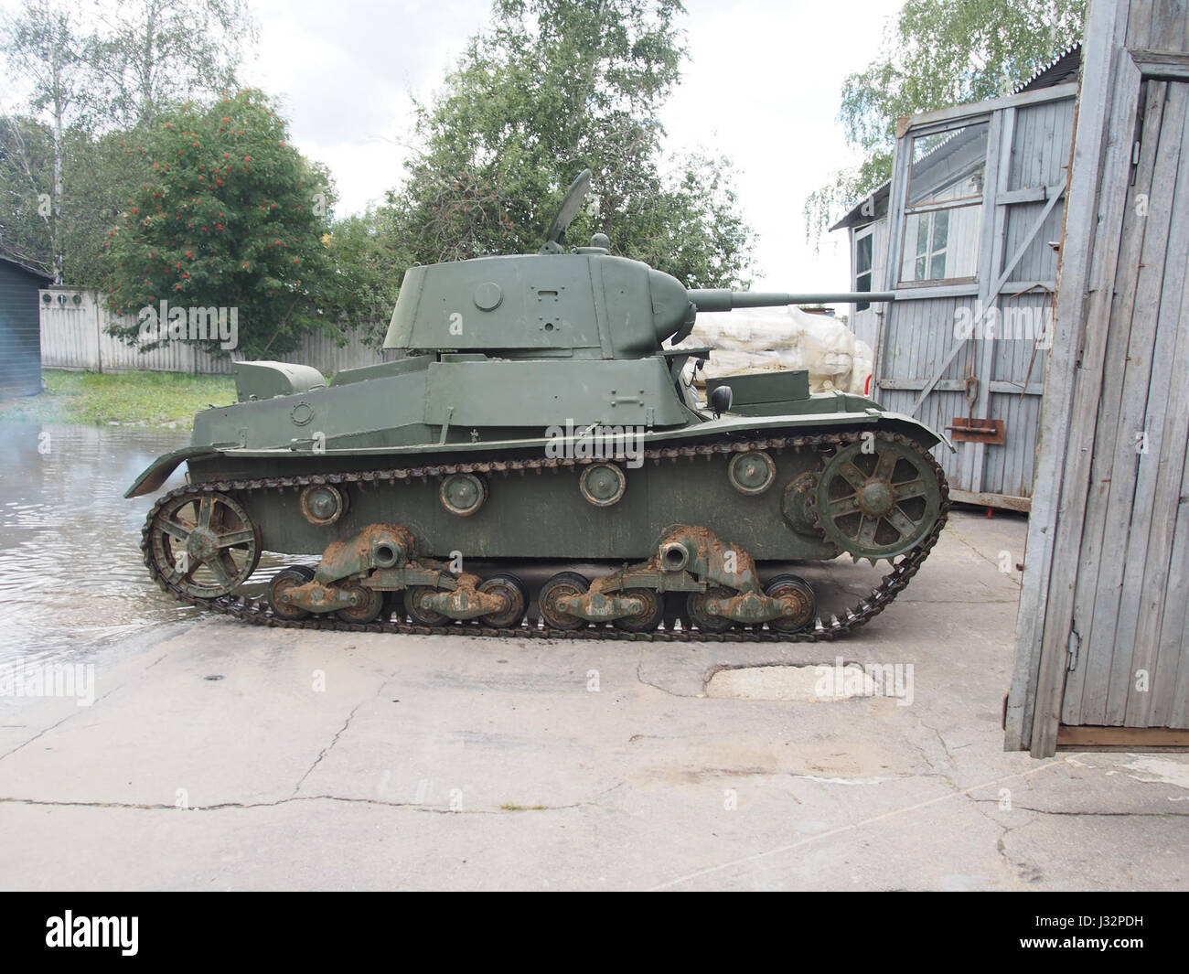 A photograph showcasing a T-26 tank displayed at the Kubinka Tank ...