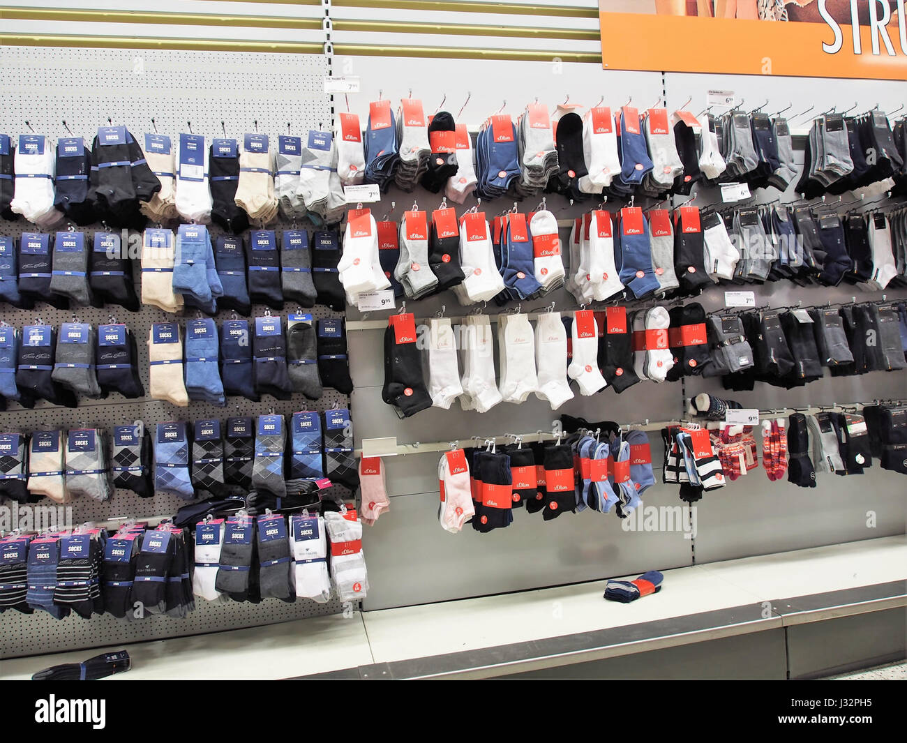 This image shows the socks department inside the Globus store in ...