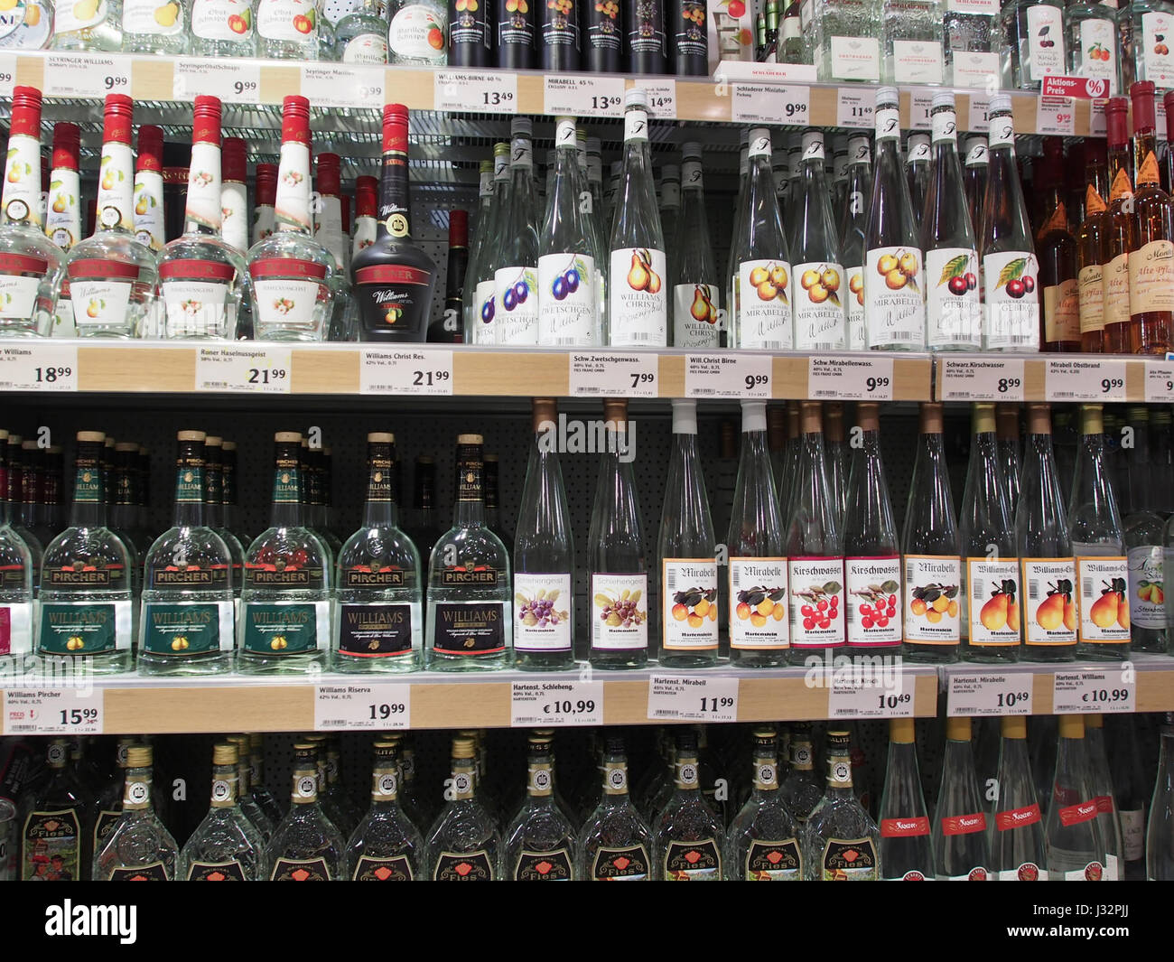 A photograph depicting a selection of alcoholic beverages at Globus ...