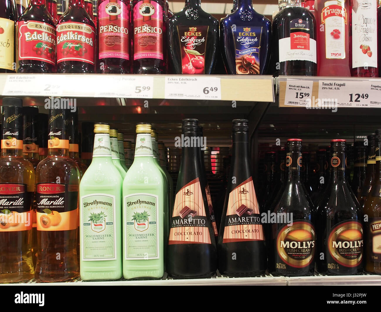 This image shows a collection of alcoholic beverages from Globus ...