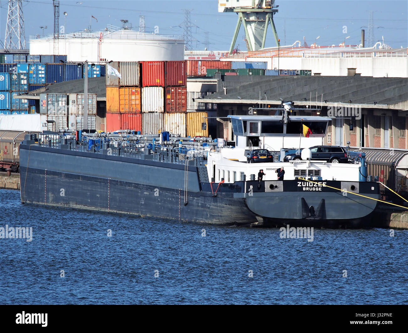The *Zuidzee*, a ship built in 2004, is docked at the Port of Antwerp ...