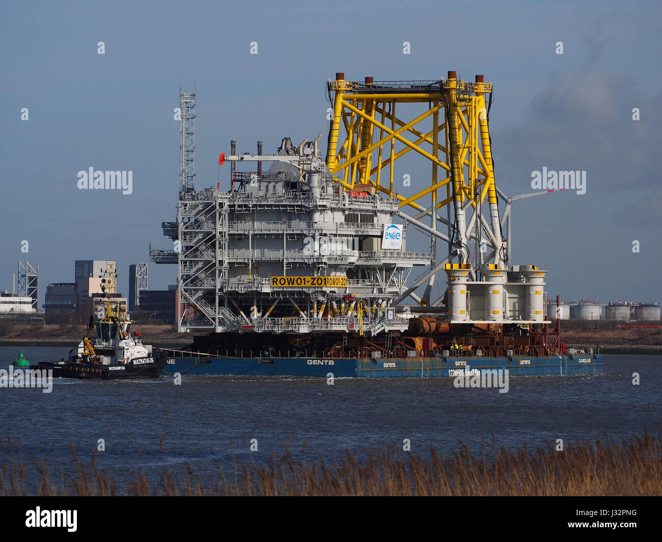 This photograph shows the electrical offshore substation ROW01-Z01 ...