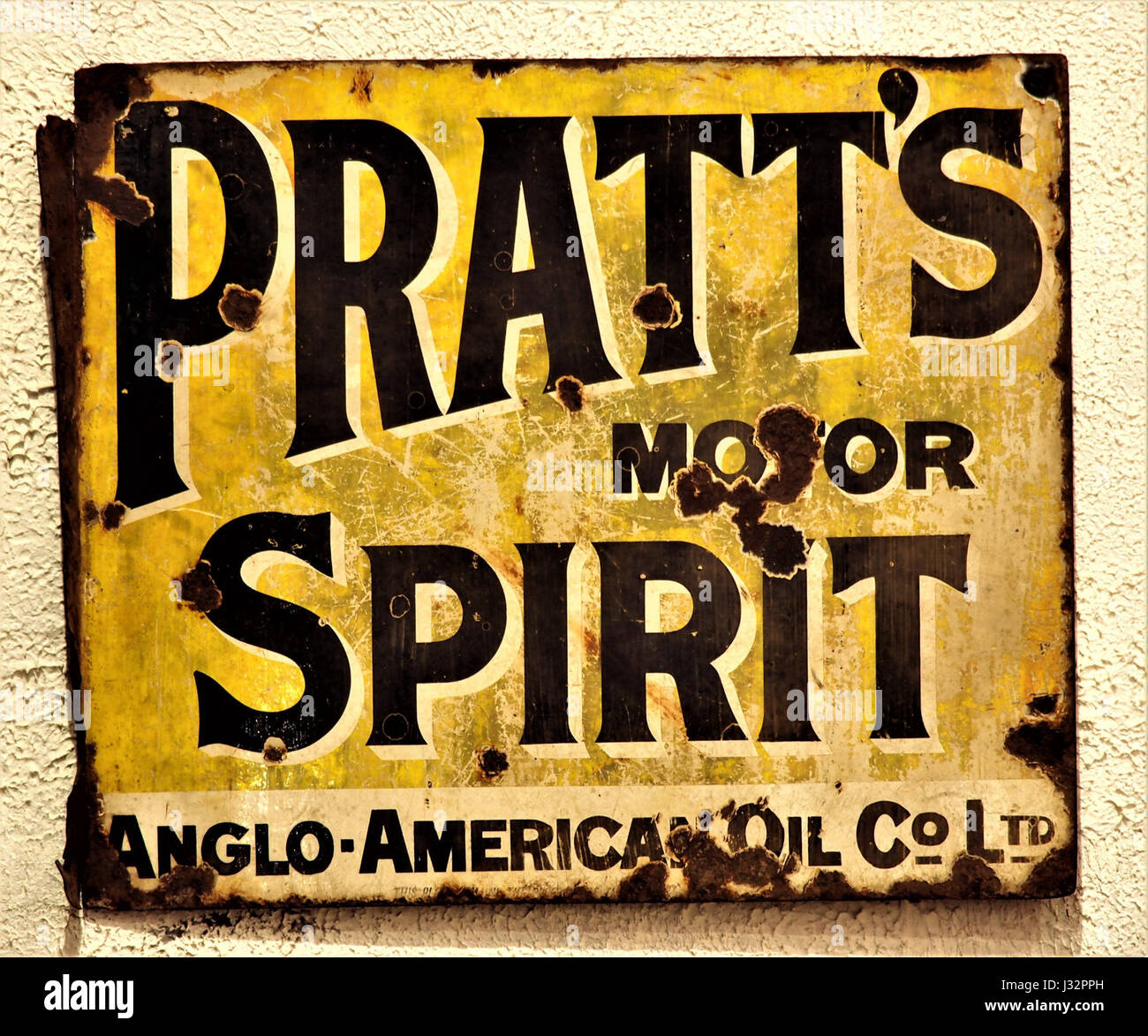An enamel advertisement for Pratt's Motor Spirit, displayed at the ...