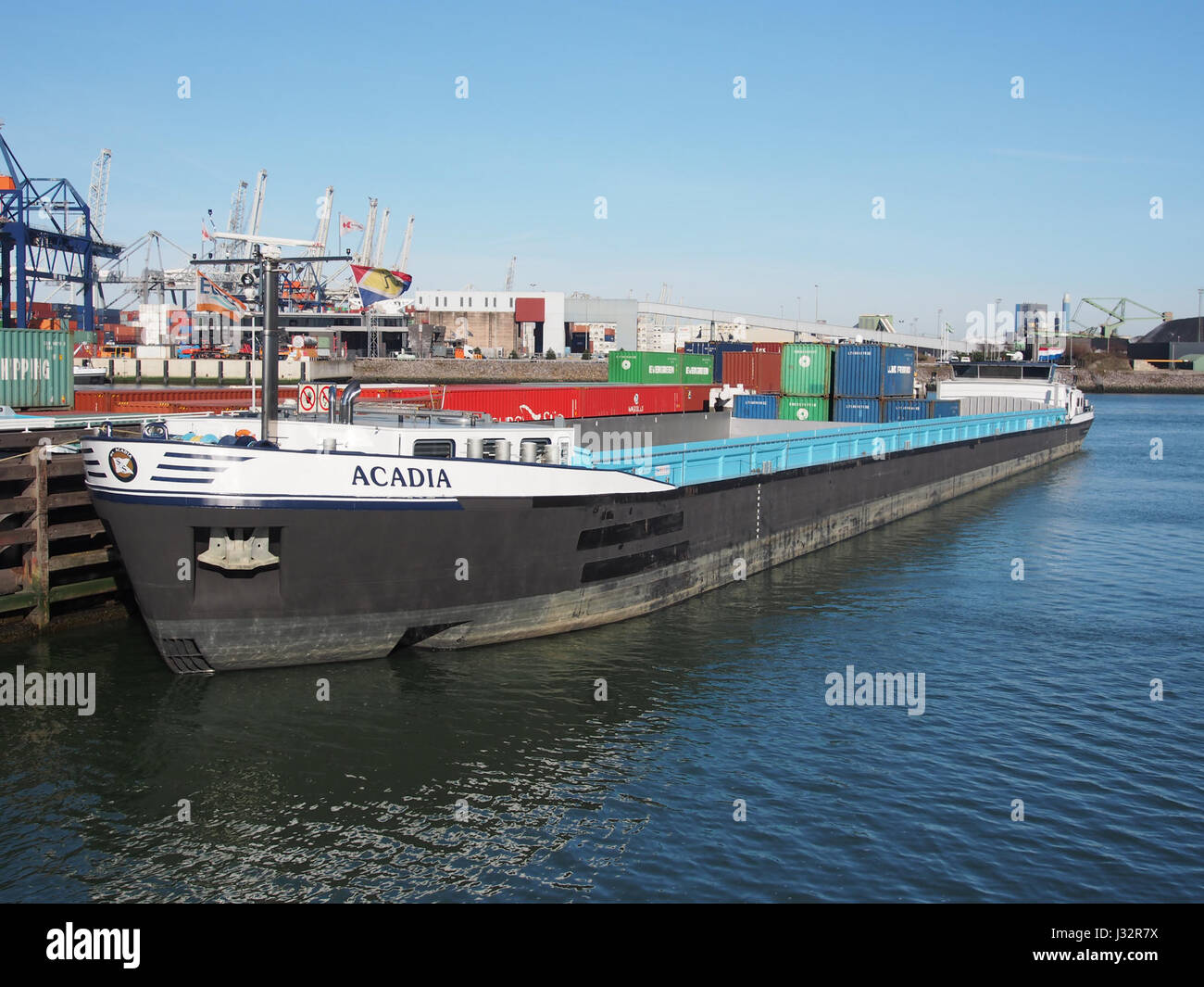 The ship 'Acadia,' built in 2015, photographed at the Port of Rotterdam ...