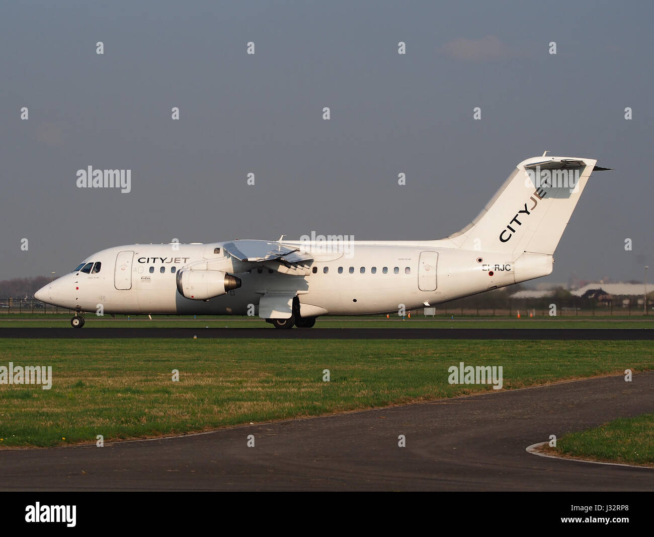A British Aerospace Avro RJ85 aircraft, registered EI-RJC and operated ...
