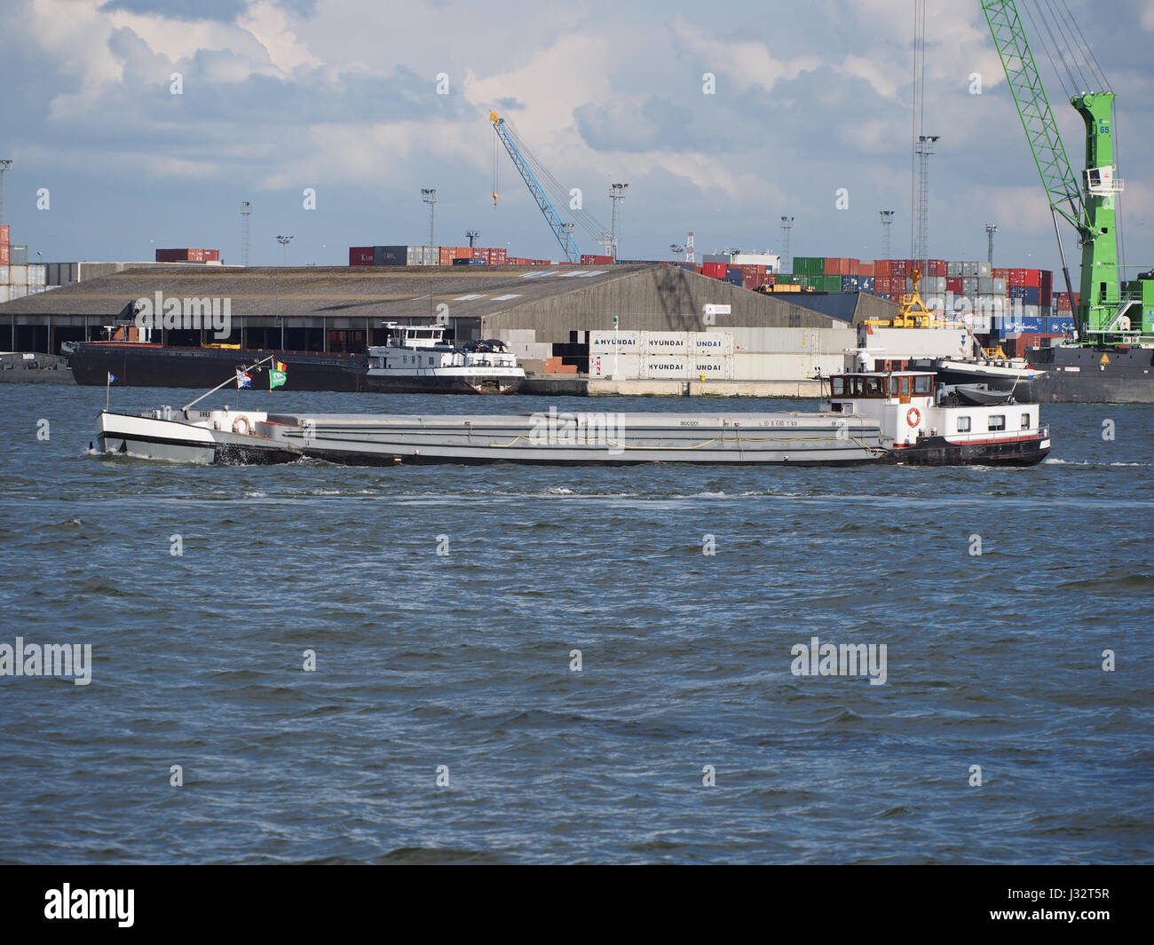 The ship Anna, built in 1956, is docked at the Port of Antwerp. The ...