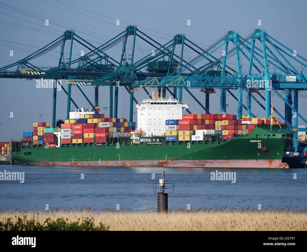 The Barbara, a 2010-built ship, is captured at the Deurganckdok in the ...