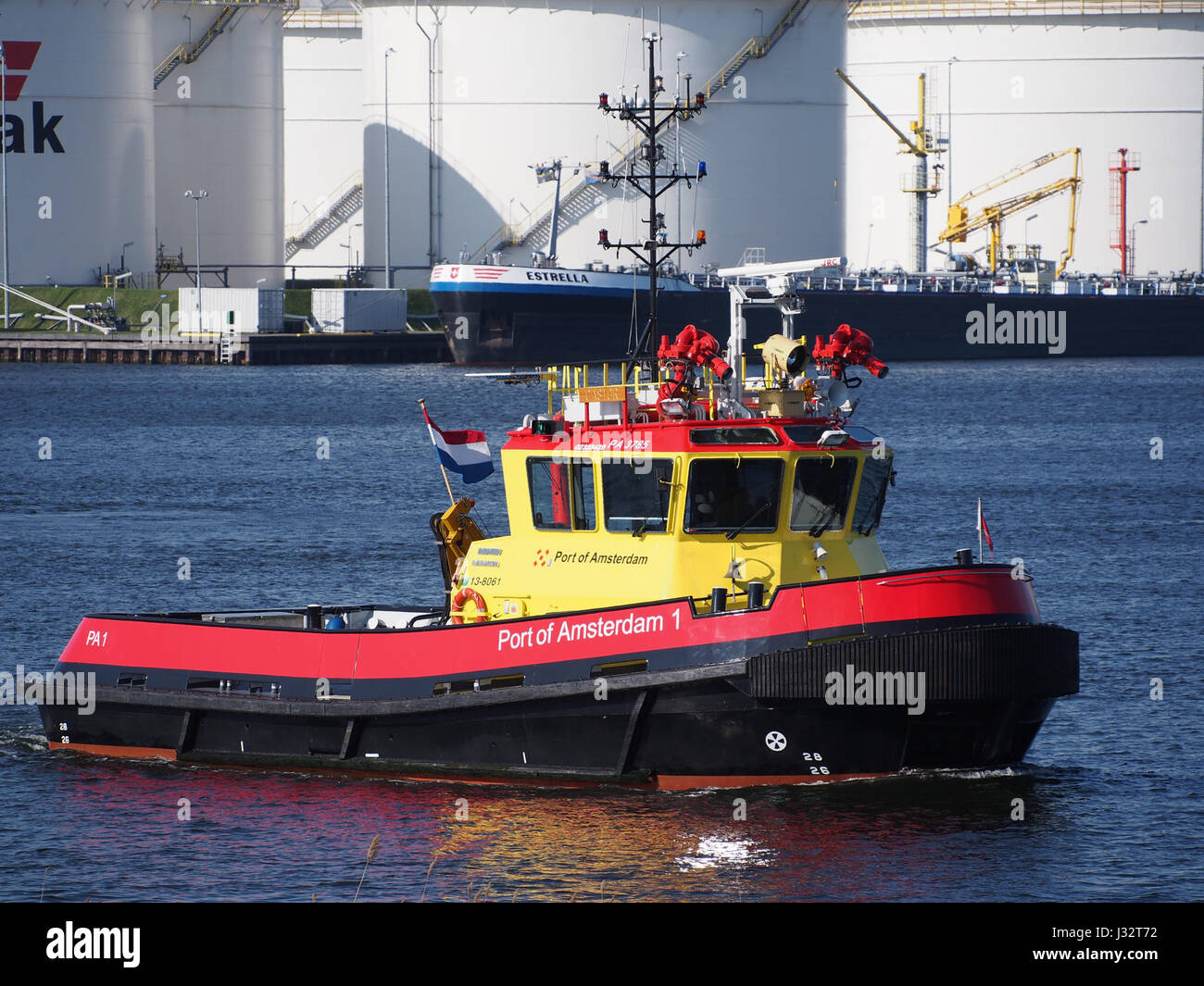 The image captures the Castor ship docked at the Port of Amsterdam in ...