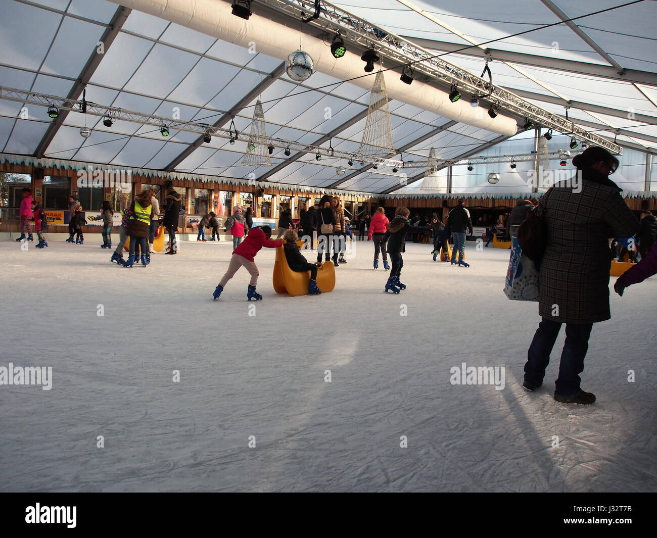 This photo depicts Winterland, a winter-themed amusement park in ...