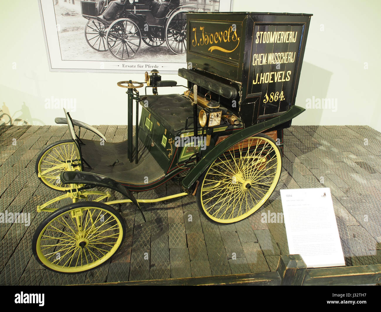 A historical photograph of the 1894 Benz No.1 Ideal Van, one of the ...