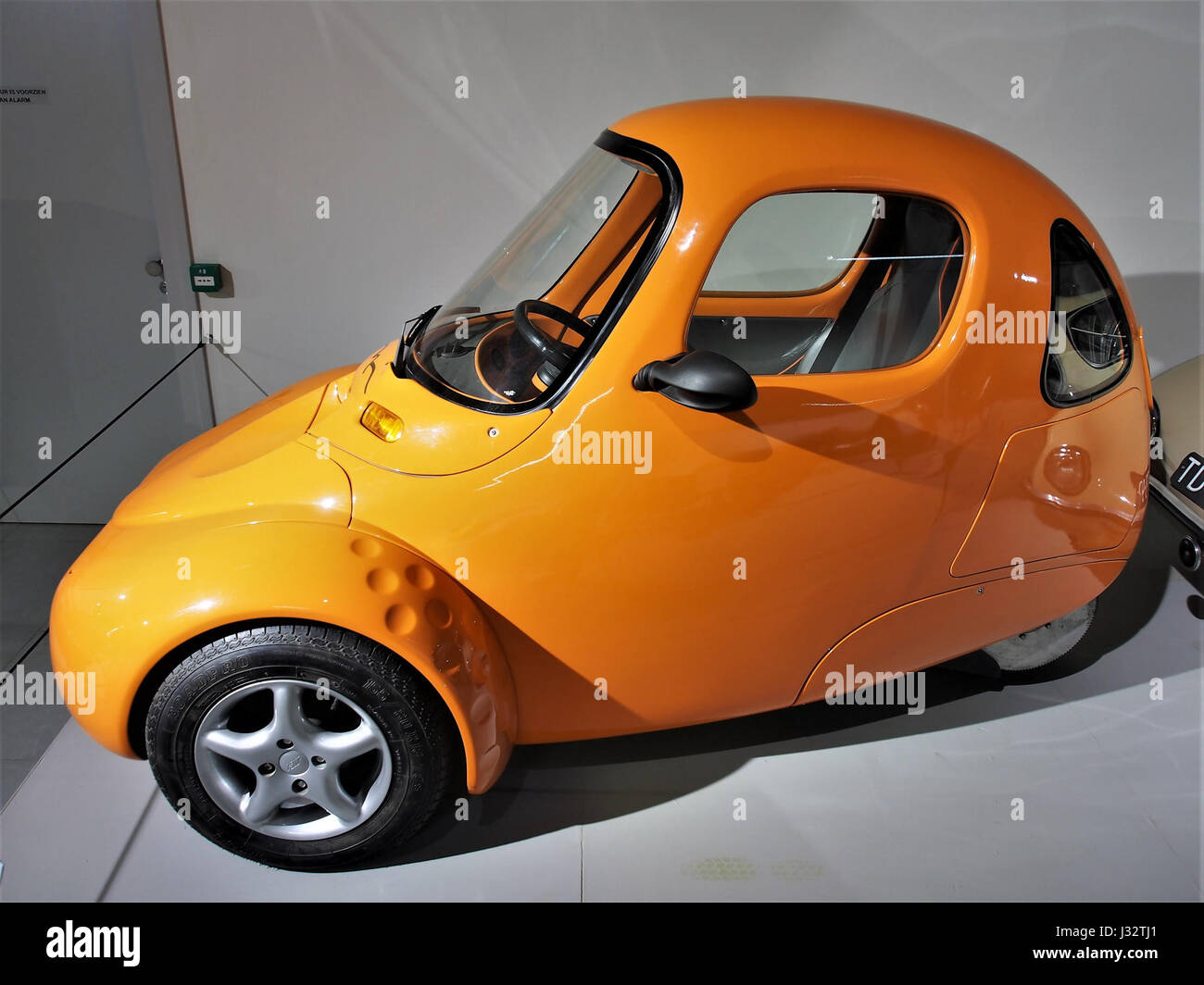 A photo of the 2000 Corbin Sparrow, also known as the 'Jelly Bean', a ...