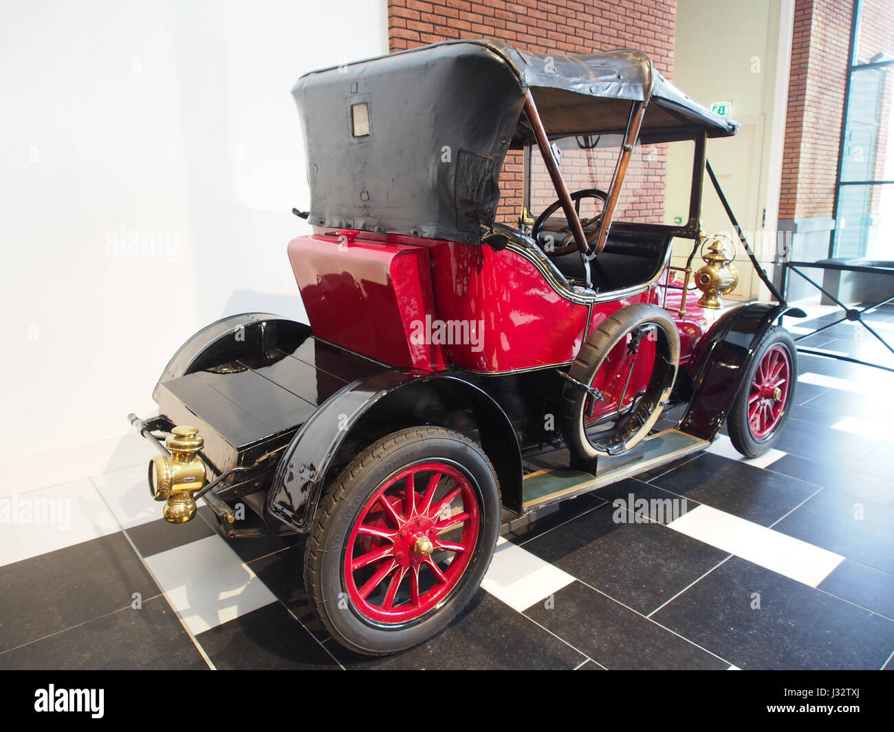 A historic photograph of the 1912 Spijker 7 HP two-seater car ...