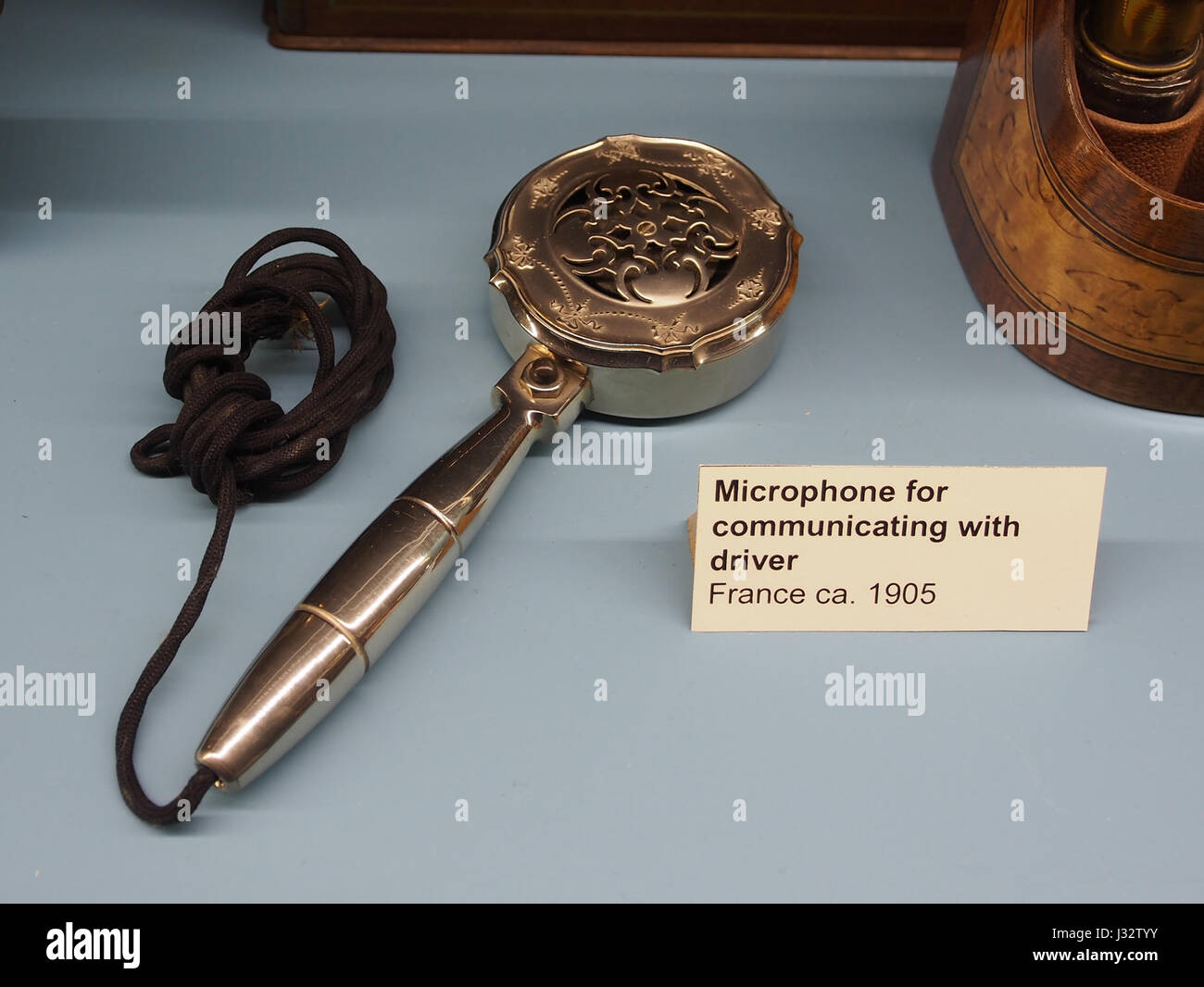 Microphome for communicating with driver, France ca 1905 Stock Photo ...