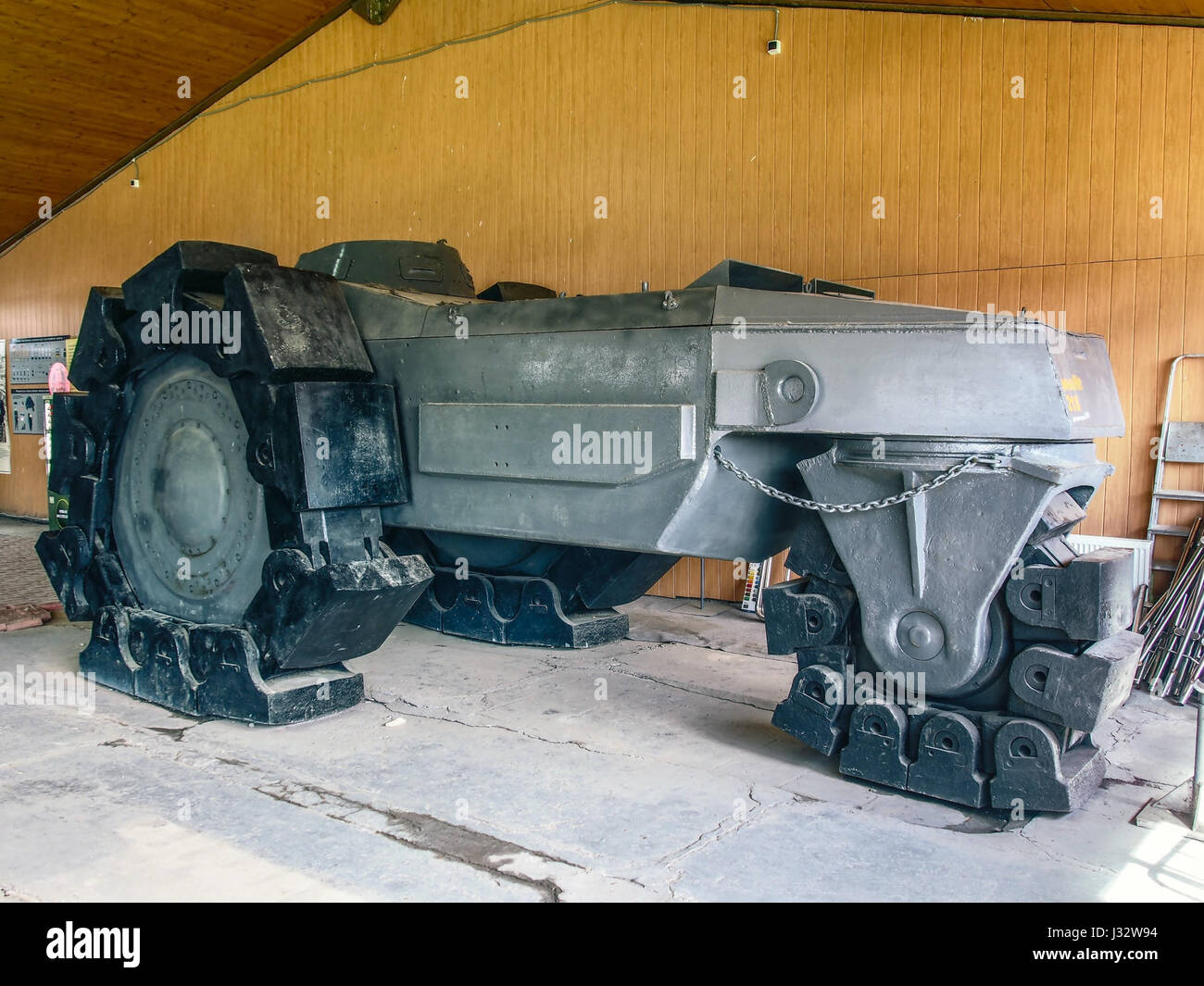 The ALKETT VsKfz 617, a German heavy mine clearing vehicle, is shown in ...