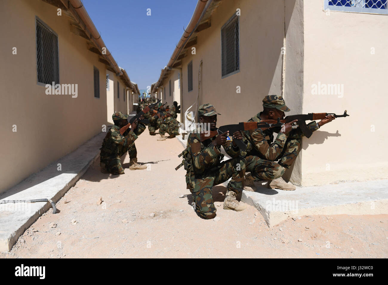 The Somali National Army (SNA) soldiers demonstrate field military ...