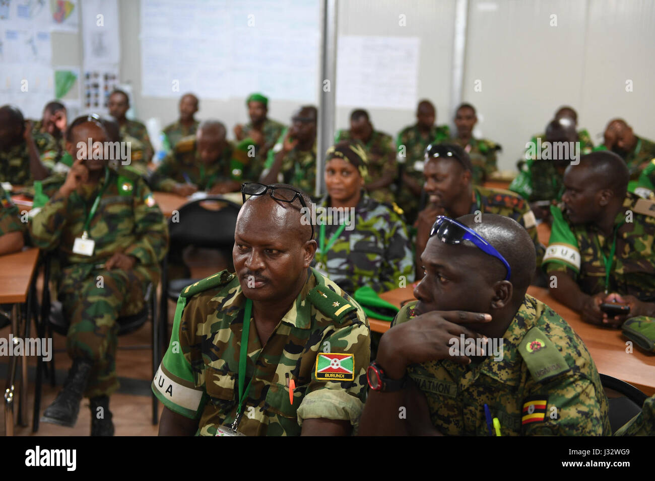 The African Union Mission in Somalia (AMISOM) military officers ...